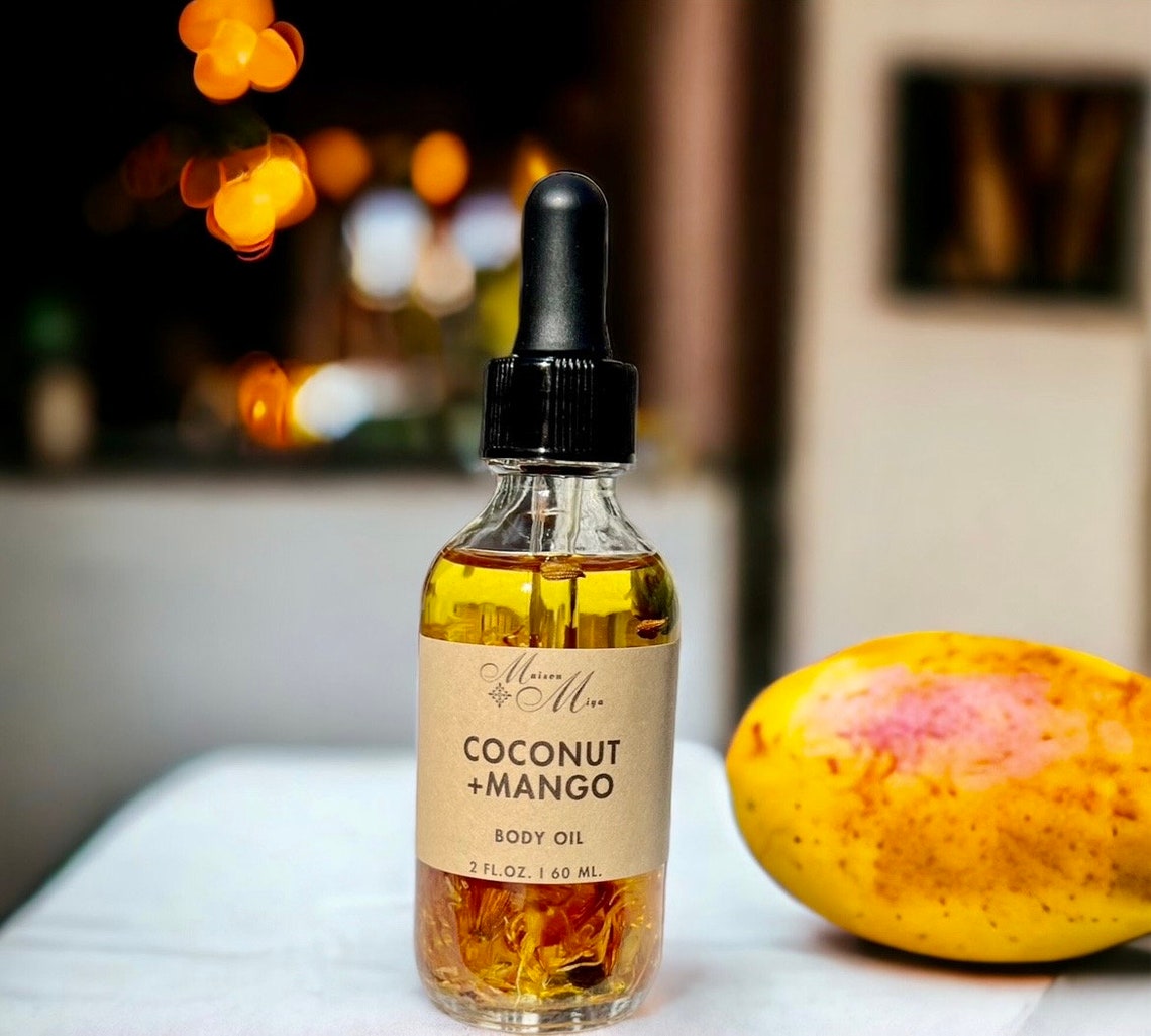 Coconut & Mango Body Oil, Luxury Body Oil, Massage Oil, Hydrating Oil ...
