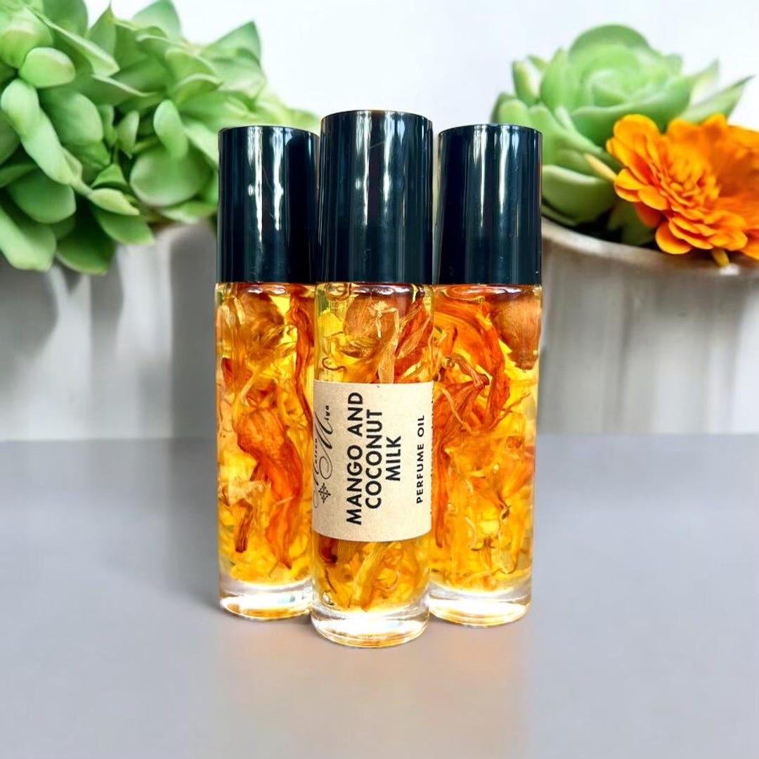 Coconut Mango Perfume Oil, Fragrance Roll On, Scented Roll-on Body Oil ...