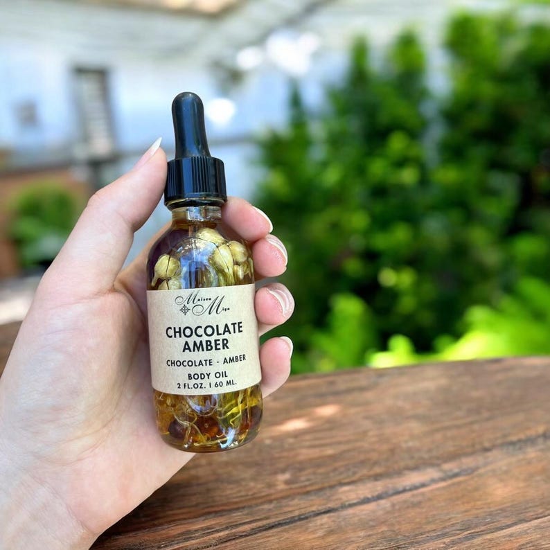 Handcrafted Chocolate Amber Body Oil, Luxury Warm Sensual Oil ...