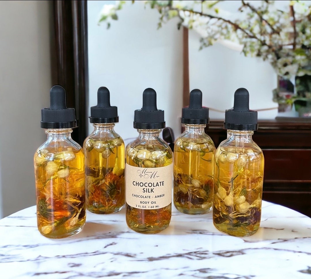 Chocolate Silk Body Oil, Luxury Body Oil, Chocolate Amber Massage Oil ...