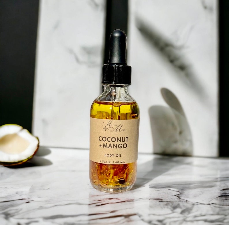 Coconut & Mango Body Oil, Luxury Body Oil, Massage Oil, Hydrating Oil ...