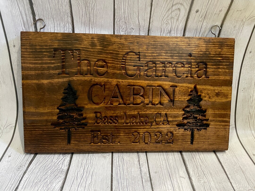 Custom Sign, Wooden Carved Cabin Sign - Etsy