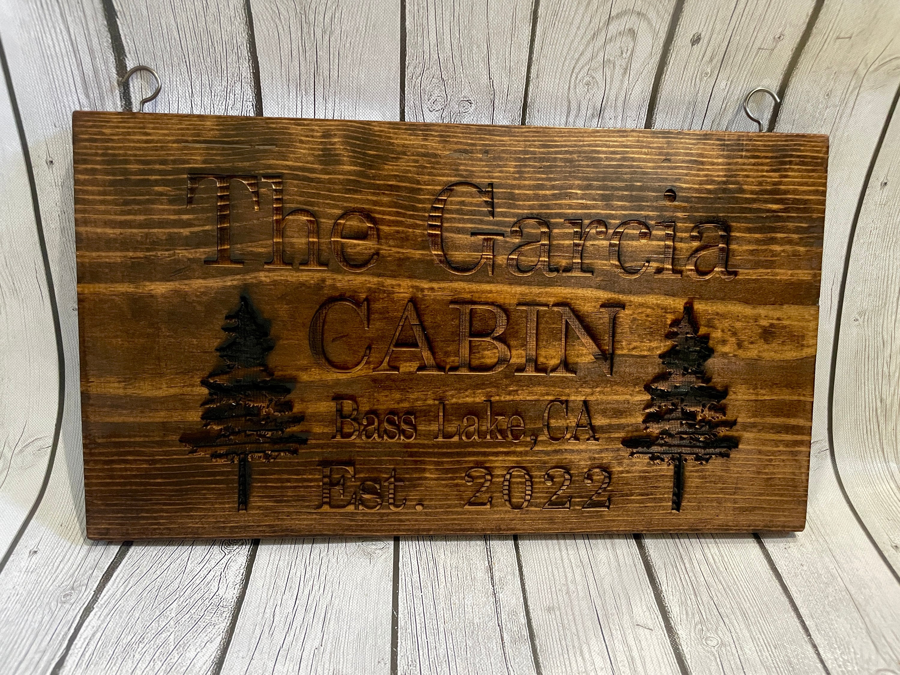 Custom Sign, Wooden Carved Cabin Sign - Etsy