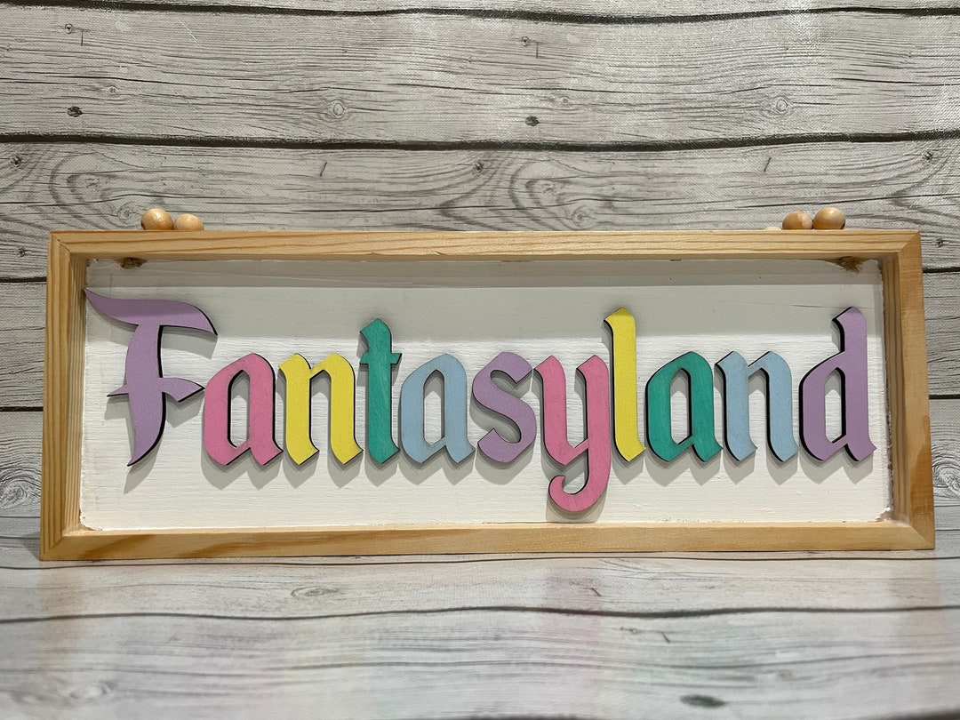 Fantasyland Sign, Disney Sign, Name Sign, Wood Sign - Etsy