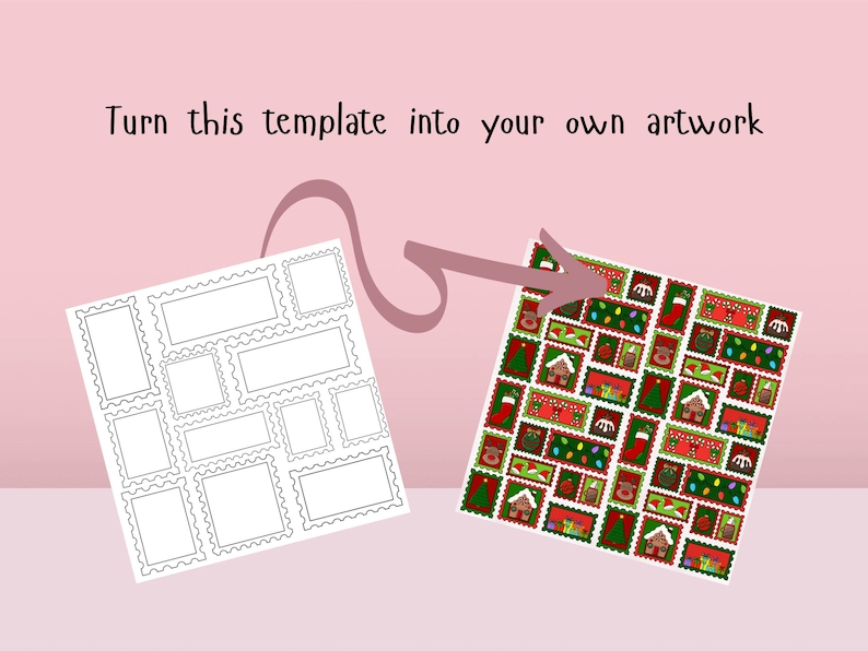 Procreate Postage Stamp Layout Template | Layered Digital Stamp Frame ...
