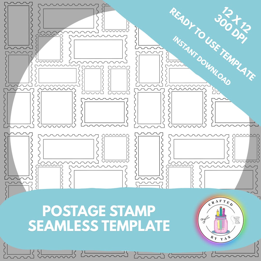Procreate Postage Stamp Layout Template | Layered Digital Stamp Frame ...