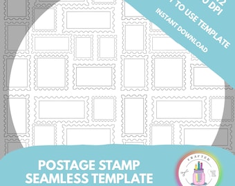 Procreate Postage Stamp Layout Template | Layered Digital Stamp Frame ...