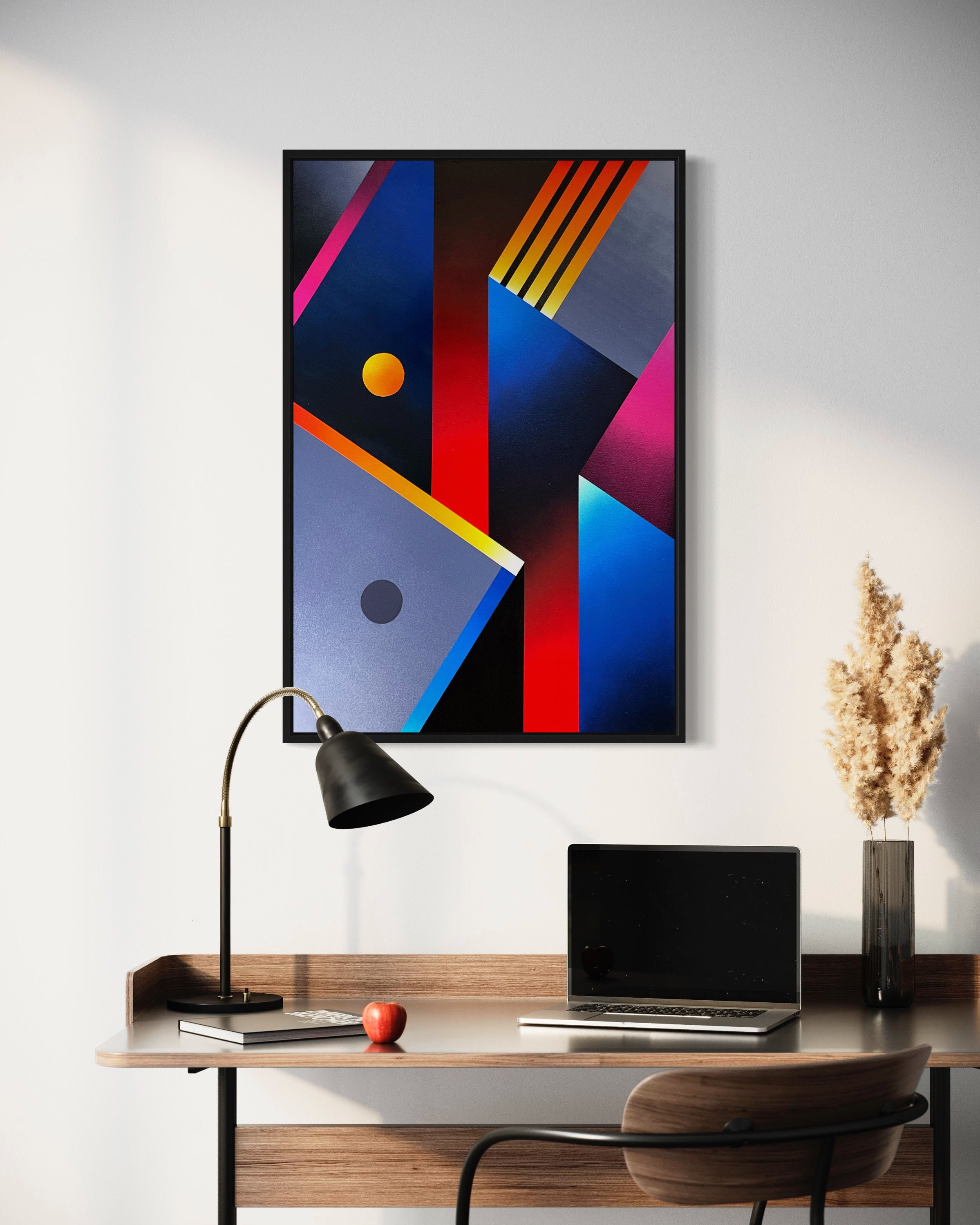 Original Abstract Canvas Painting for Home and Office, Cityscape ...