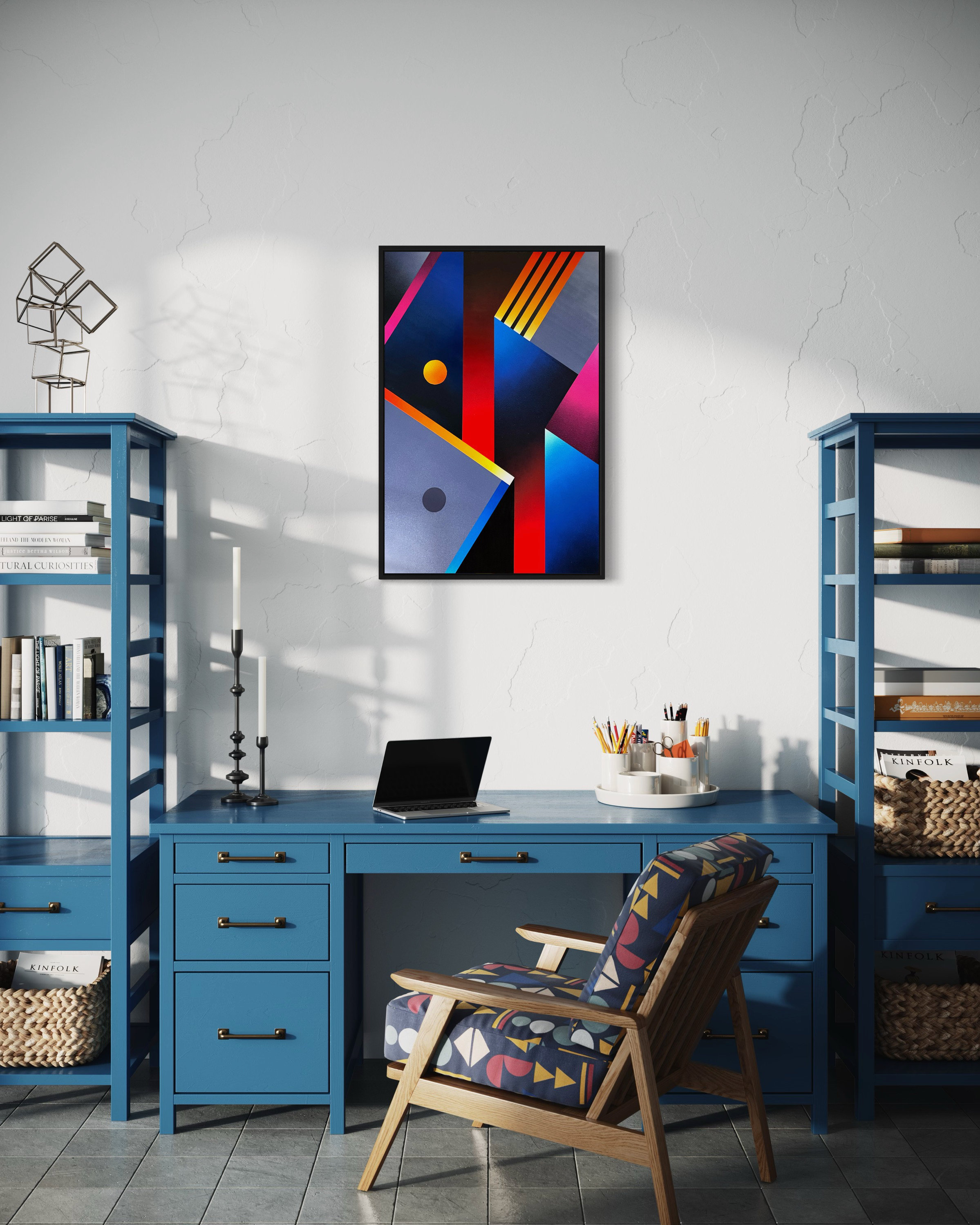 Original Abstract Canvas Painting for Home and Office, Cityscape ...