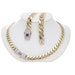 10 Karat Gold Set Monaco Chain With Bracelet 8 Mm With Lock With Stones ...