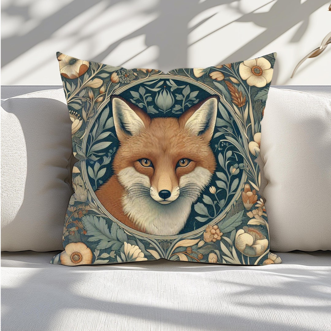 Red Fox Pillow, Outdoor Fox Decor, Dark Aca, Awesome Autumn, WM Morris ...