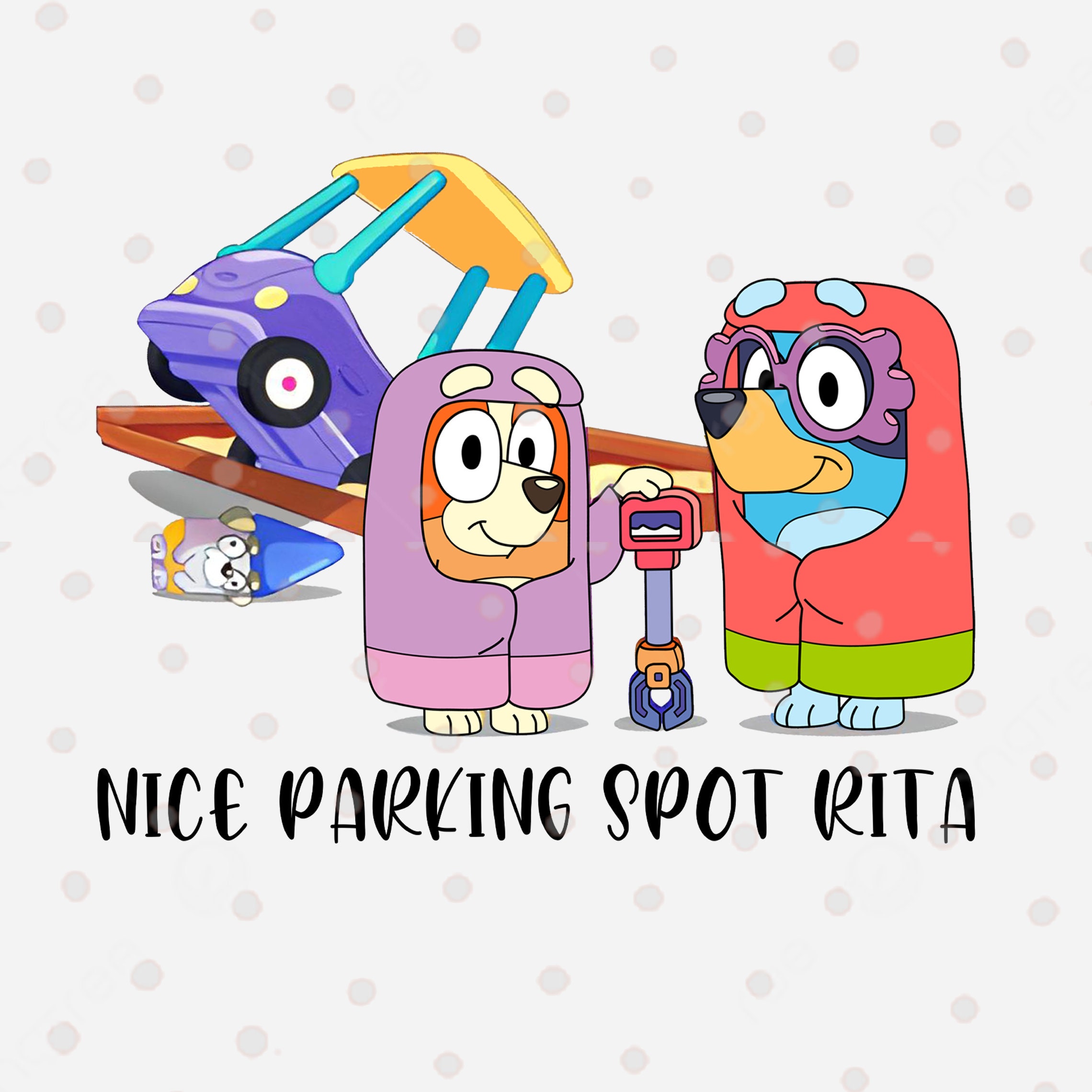 Bluey Nice Parking Spot Rita Png Bluey Png Blue Grannies - Etsy