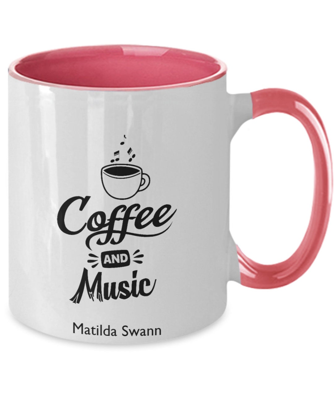 Coffee and Music Mug, Coffee and Lyrics Mug, Custom Mug, Colorful ...