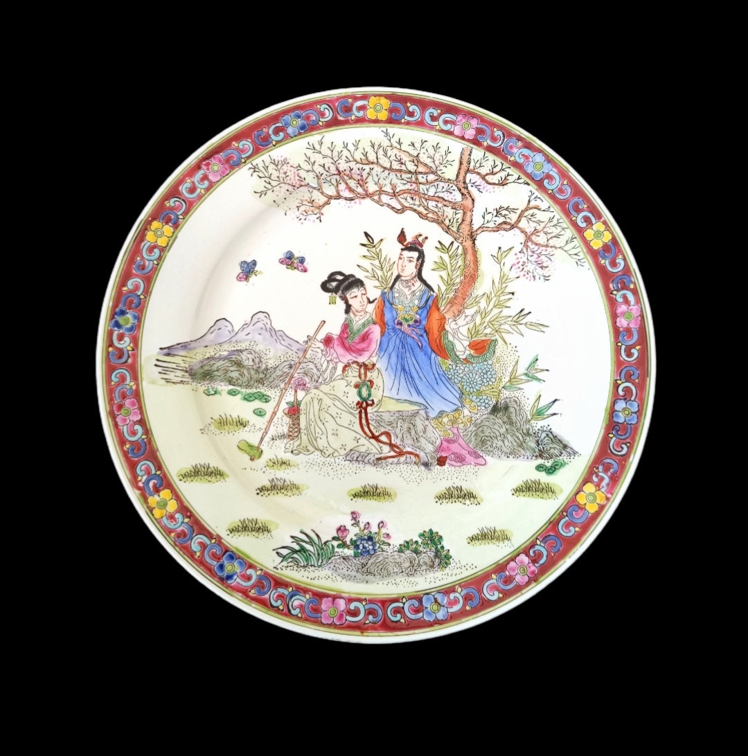 Very Beautiful Hand-painted Vintage Collectible Plate With Sumptuous ...