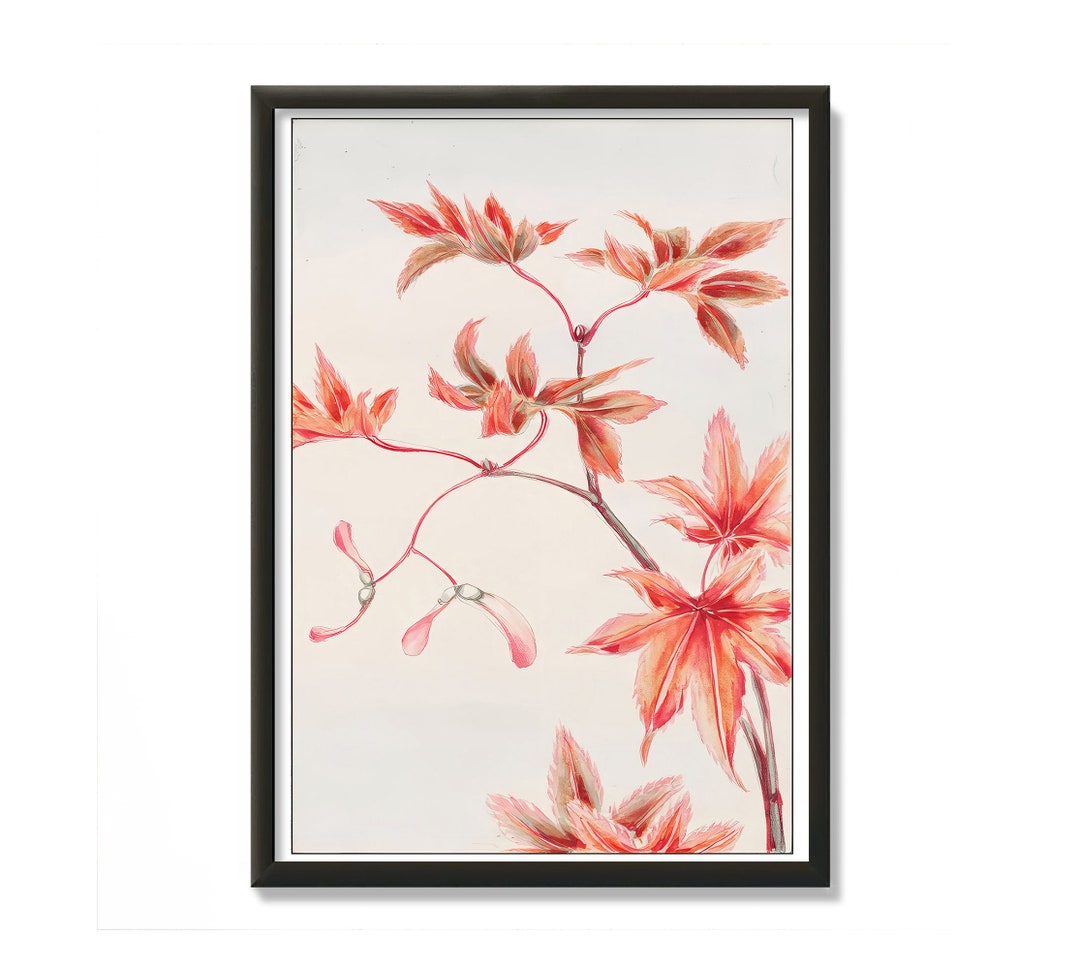 Branch of Momiji Maple Tree 1880s by Megata Morikaga Japanese Print ...