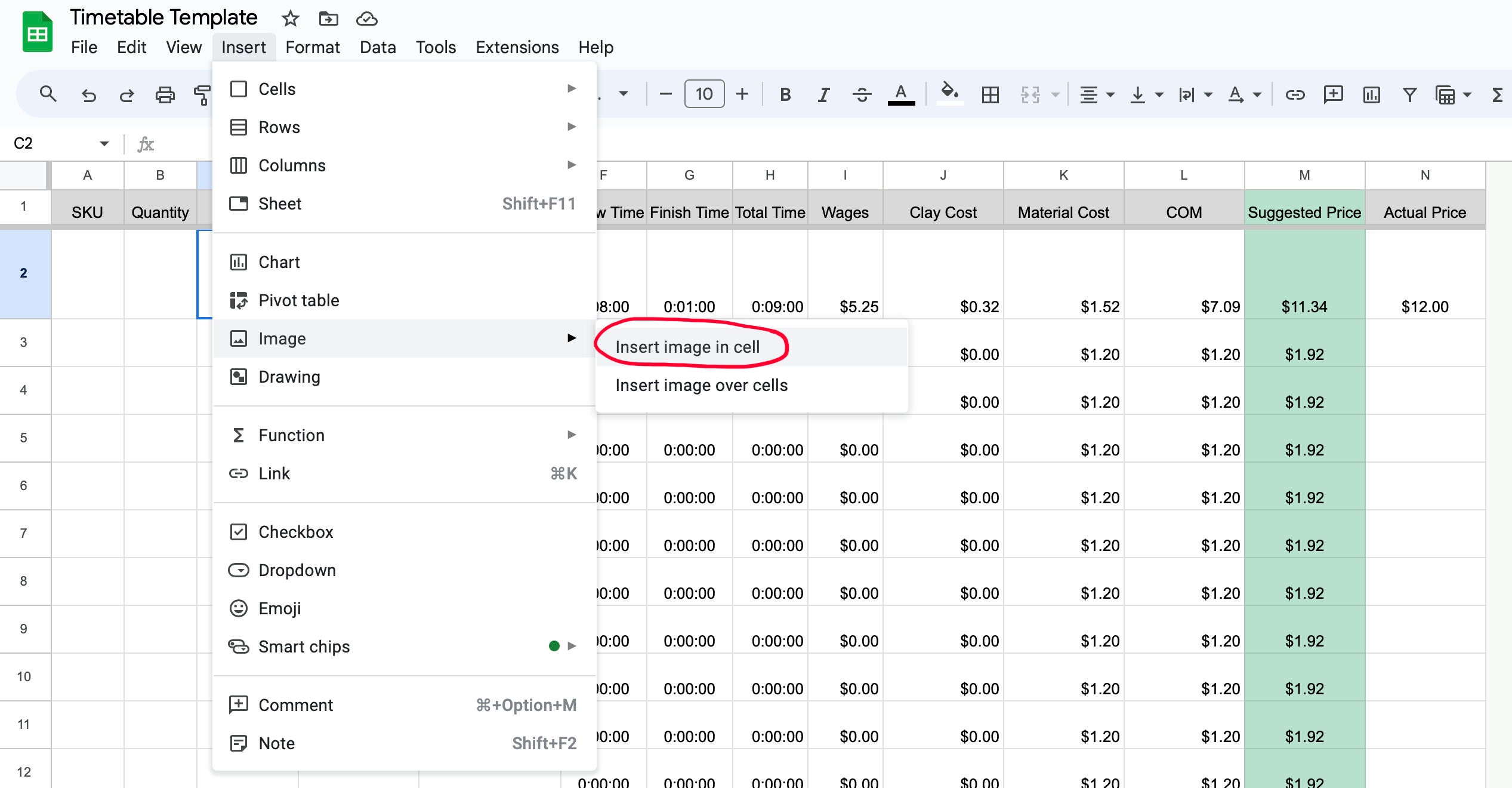 Handmade Pottery Pricing Spreadsheet: Plug & Play Excel Template - Etsy