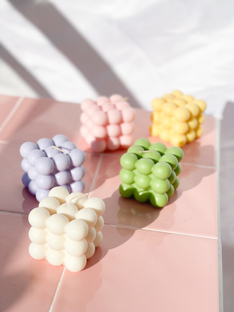 2X1 Two Candle Combo Bubble and Waves / Bubble Cube / Candle Mold / Soy ...