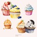 Watercolor Cupcakes | Cupcakes Bundle | Cupcake PNG | Cupcakes Clipart ...