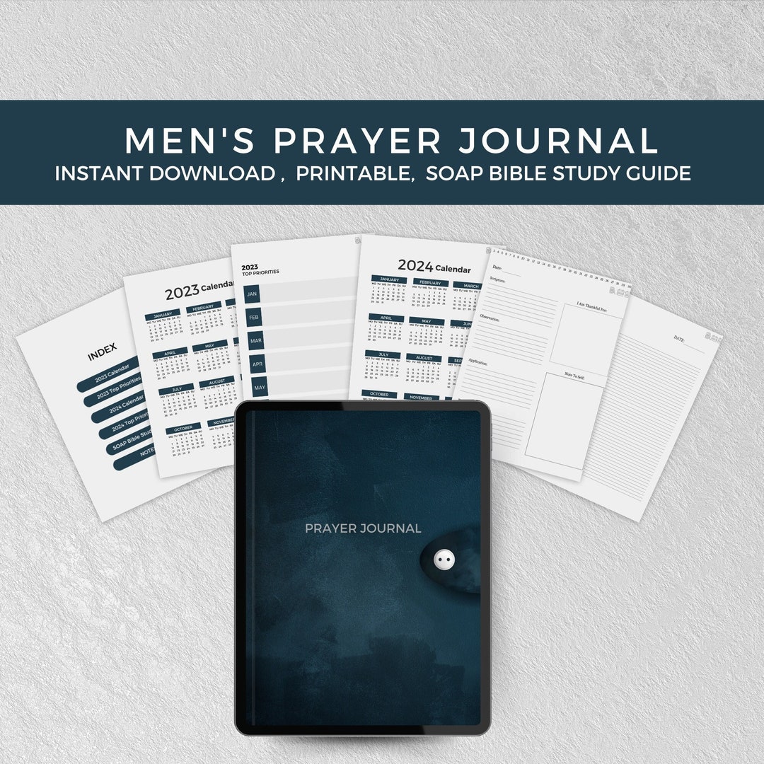 Mens Prayer Journal Template Digital Download Printable Etsy
