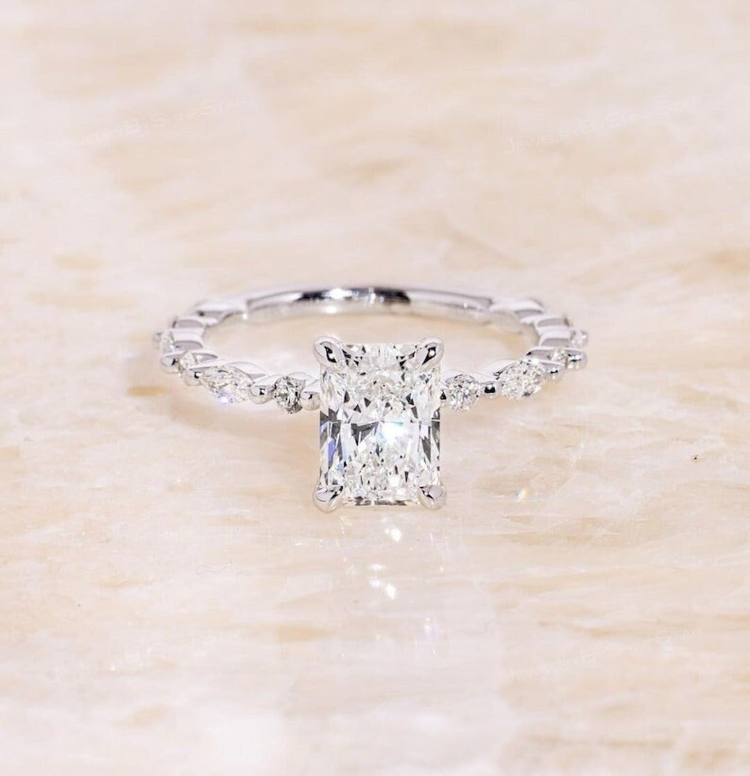 Certified 2.50 Ct Radiant Cut Lab Created Diamond Solitaire With ...