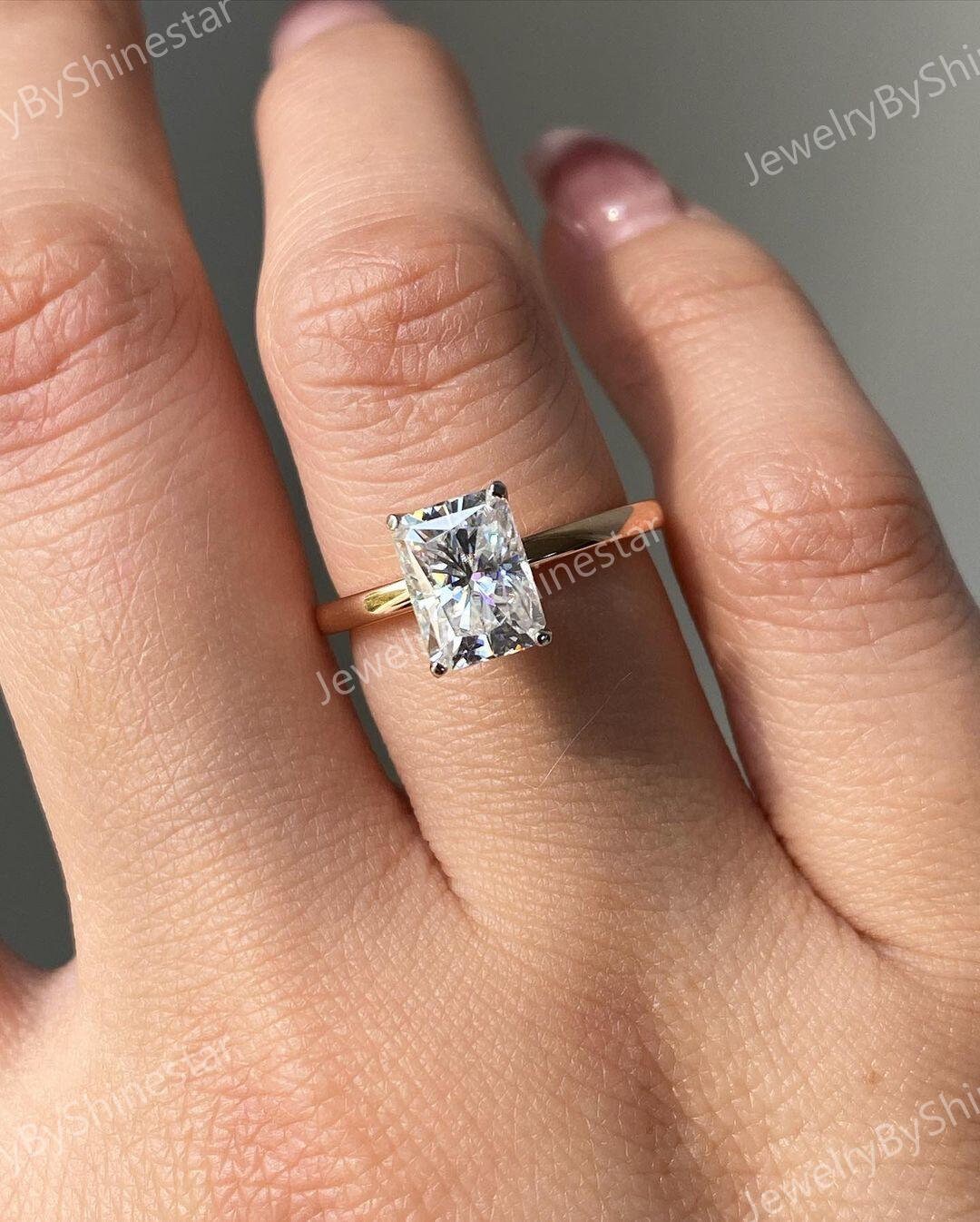 IGI Certify 3.00 CT Lab Grown CVD Diamond 14K Two Tone Gold Solitaire ...