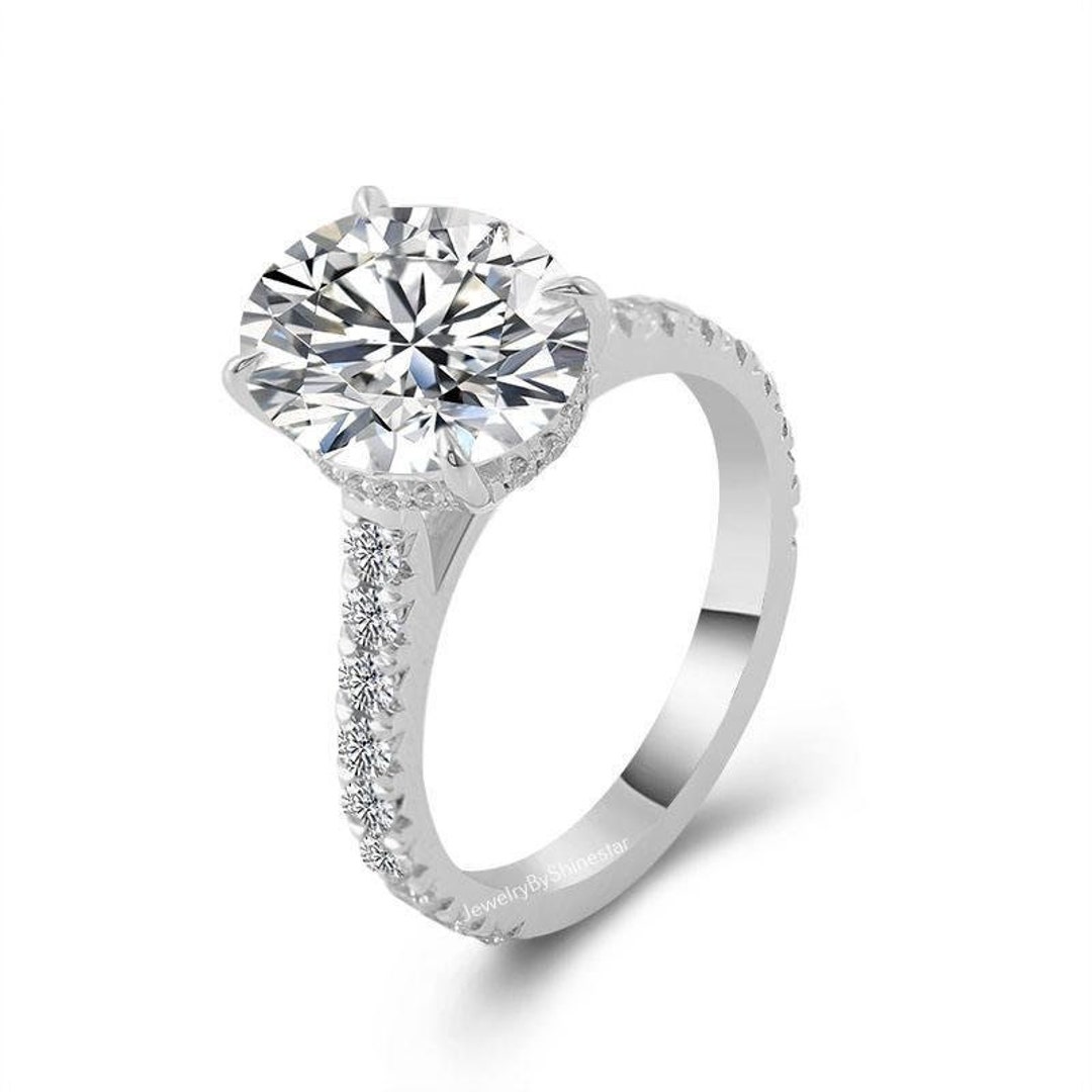 2.50 Ct Certify Oval Cut Lab Grown CVD Diamond 14K Solid White Gold ...