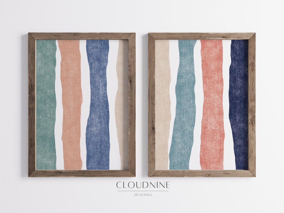 Vertical Colors Wall Art, 2 Piece Art Prints, Minimalist Abstract Wall ...