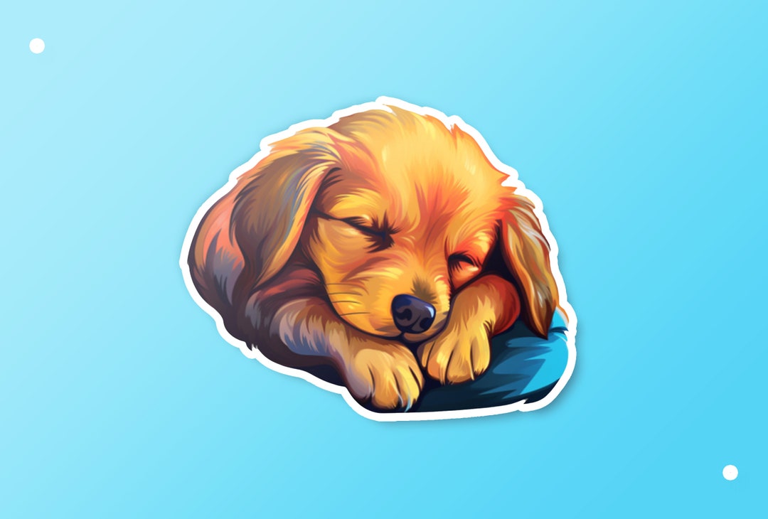 Sleeping Dog Sticker Cute Puppy Dog Lover Gift Planner - Etsy