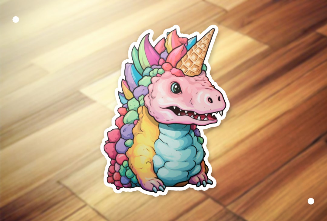 Dinocorn Sticker Dinosaur Unicorn Decal Cute Dino Fantasy - Etsy