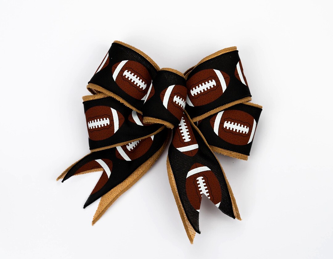 Football Bow | Game Day Wreath Bow | Sports Party Bow | Super Bowl Bow ...