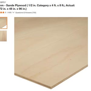 Unfinished Pine Plywood Blanks 18x16 In, 1/2” Thick Wood Rectangle, Not ...