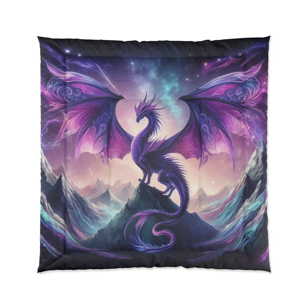 Comforter Majestic Purple Dragon Mythical Elegance Fantasy for King ...