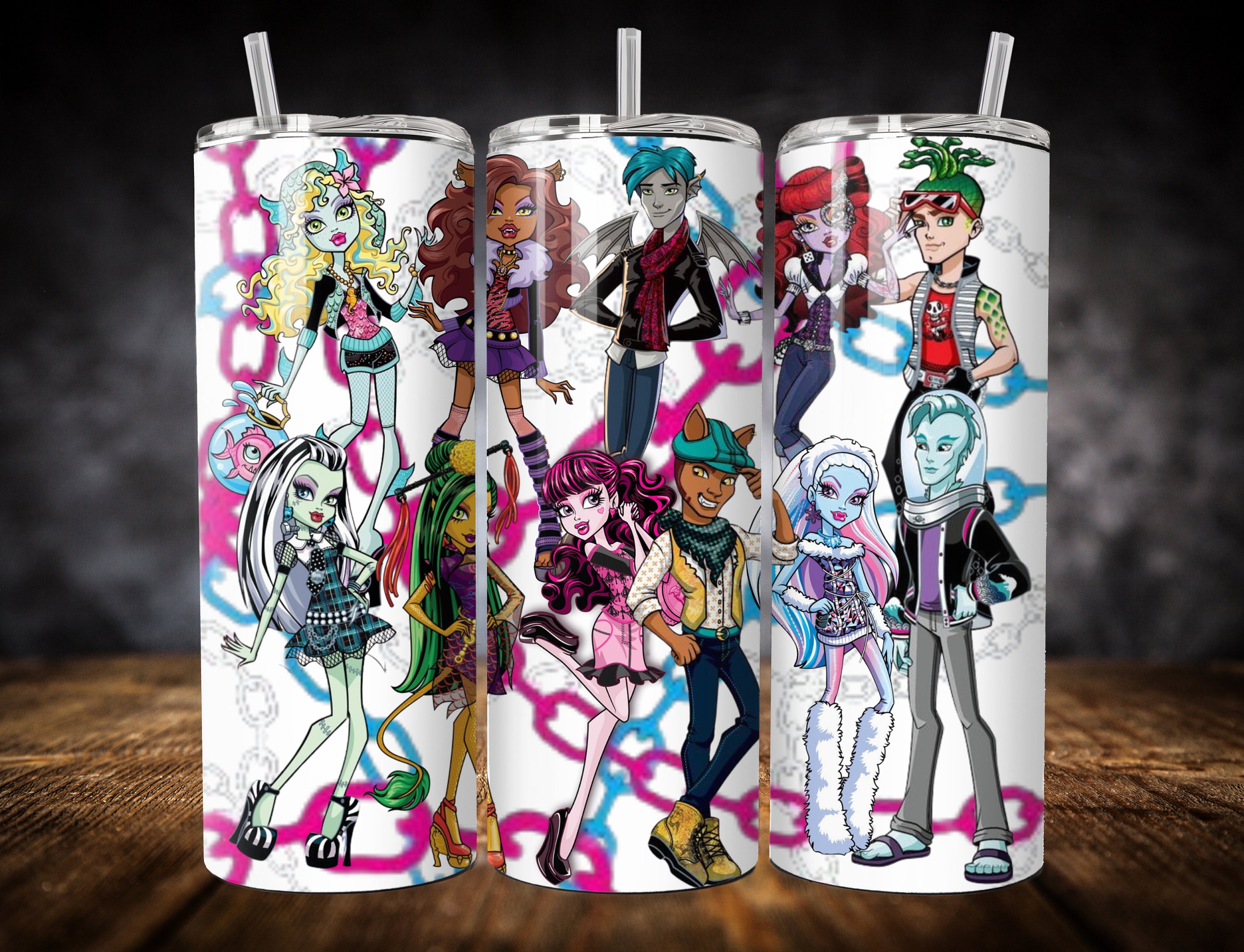 Monster Girls and Monster Guys Tumbler Heart Background Design 2 ...