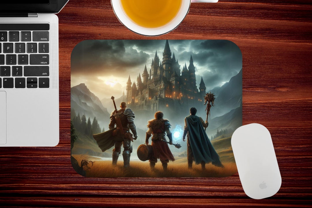 Mousepad With Castle and Characters Gift for Gamer Son Daughter Brother ...