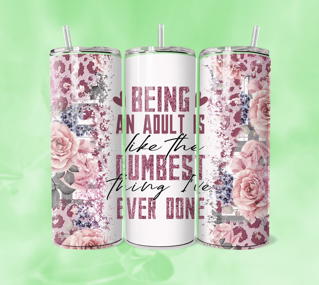 20 Oz Humorous Adulting Tumbler for Women Gift Funny Birthday Present ...