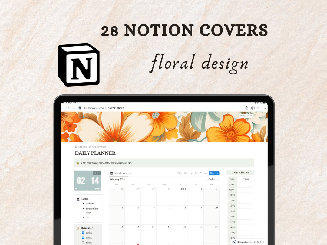 Vibrant Floral Design Notion Covers for Notion Templates | Aesthetic ...