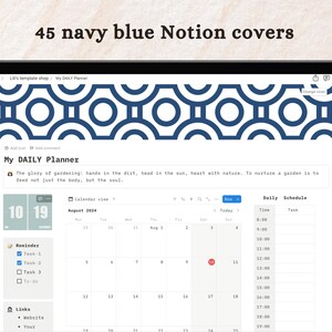 Navy Blue Themed Notion Covers for Notion Art Hub｜aesthetic Notion｜navy ...