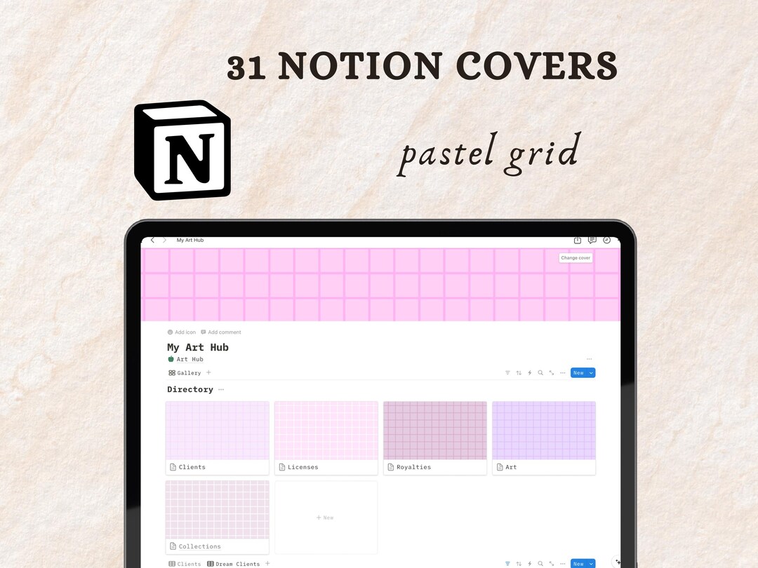 Pastel Grid Notion Covers for Notion Art Hub | Aesthetic Notion ｜pastel ...