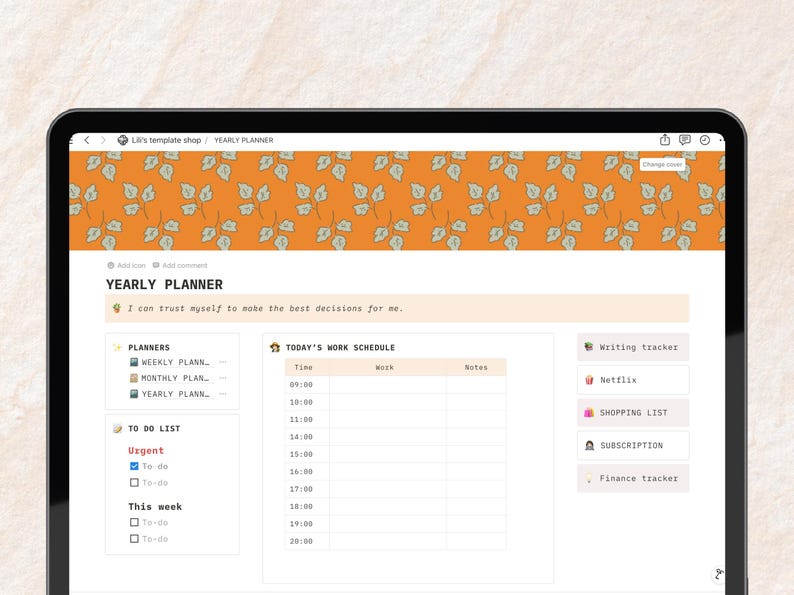 Hand Drawn Leaves Notion Covers for Notion Templates | Aesthetic Notion ...