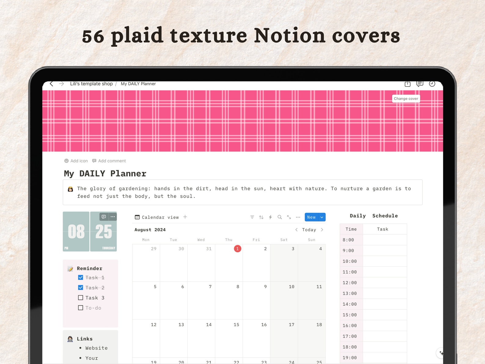 Plaid Texture Notion Covers for Notion Templates | Aesthetic Notion ...