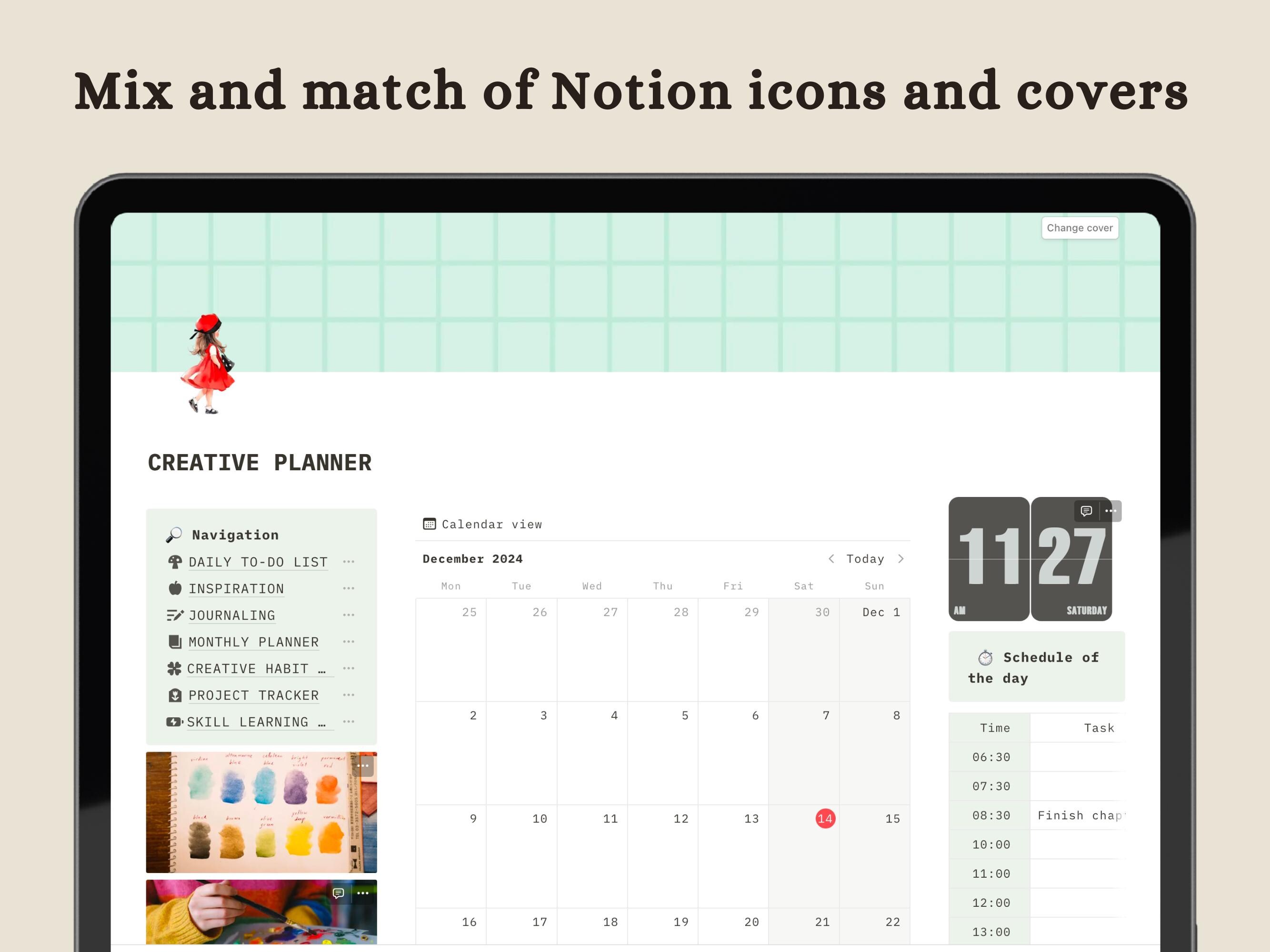 Girls in Red Notion Icons ｜pastel Grid Notion Covers for Notion Art Hub ...