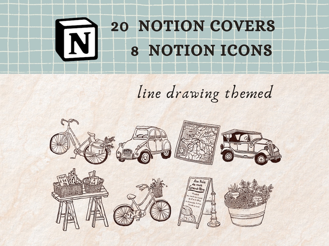 Pen and Line Drawing Themed Notion Icons | Hand Drawn Checker Notion ...