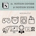 Notion Icons for Reading Tracker Classic Book and Stationery Themed ...