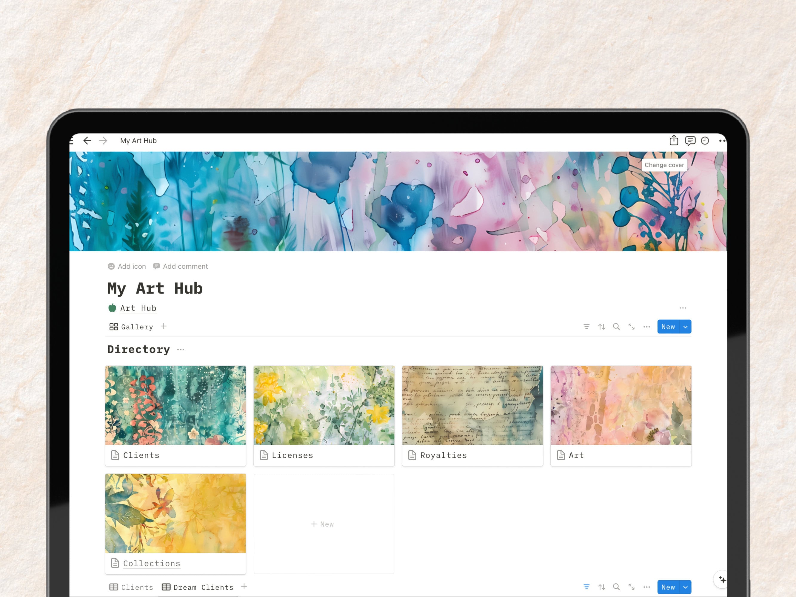 Watercolor Floral Texture Notion Covers for Notion Templates Aesthetic ...