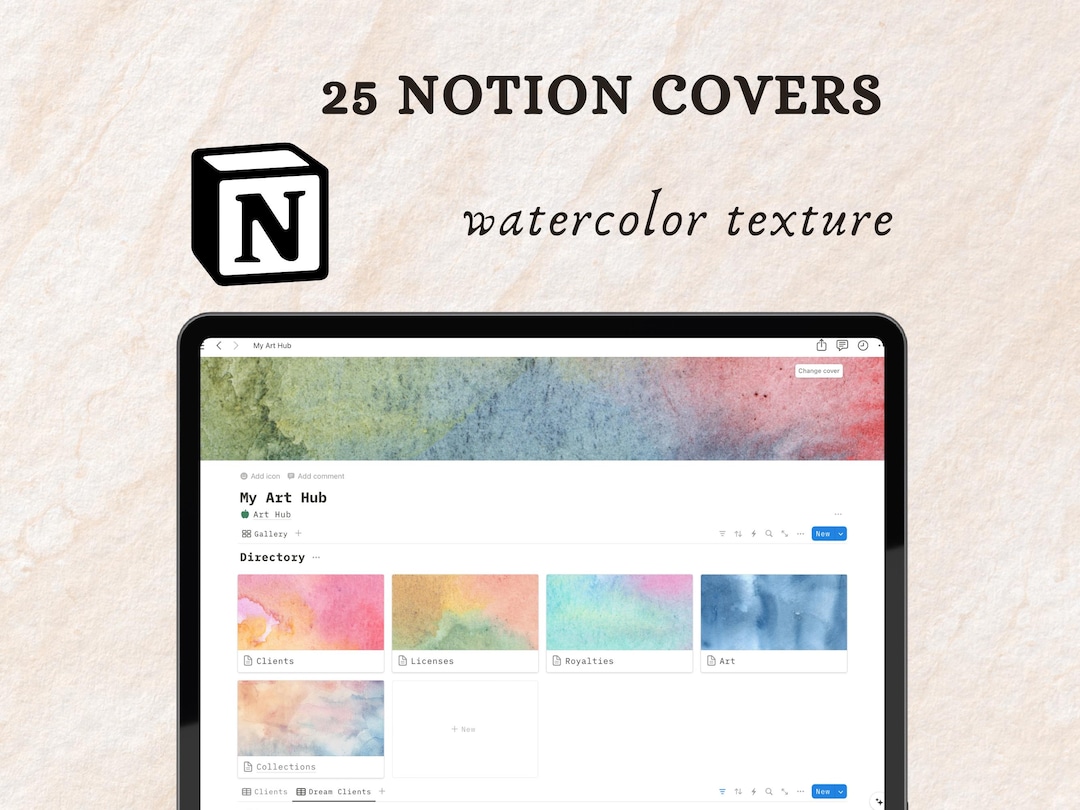 Watercolor Texture Notion Covers for Notion Templates | Aesthetic ...