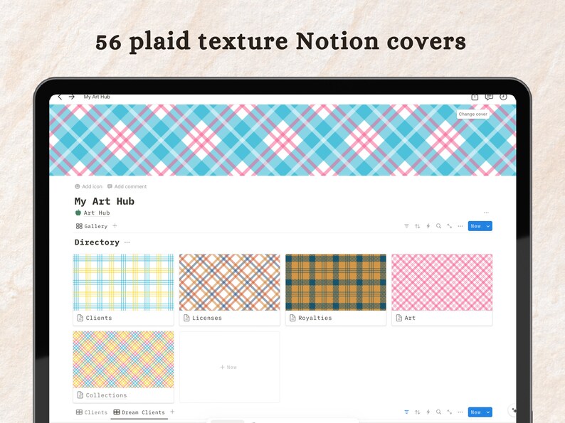 Plaid Texture Notion Covers for Notion Templates | Aesthetic Notion ...