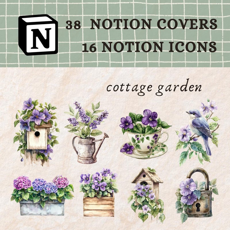 Cottagecore Planner Icons - Etsy
