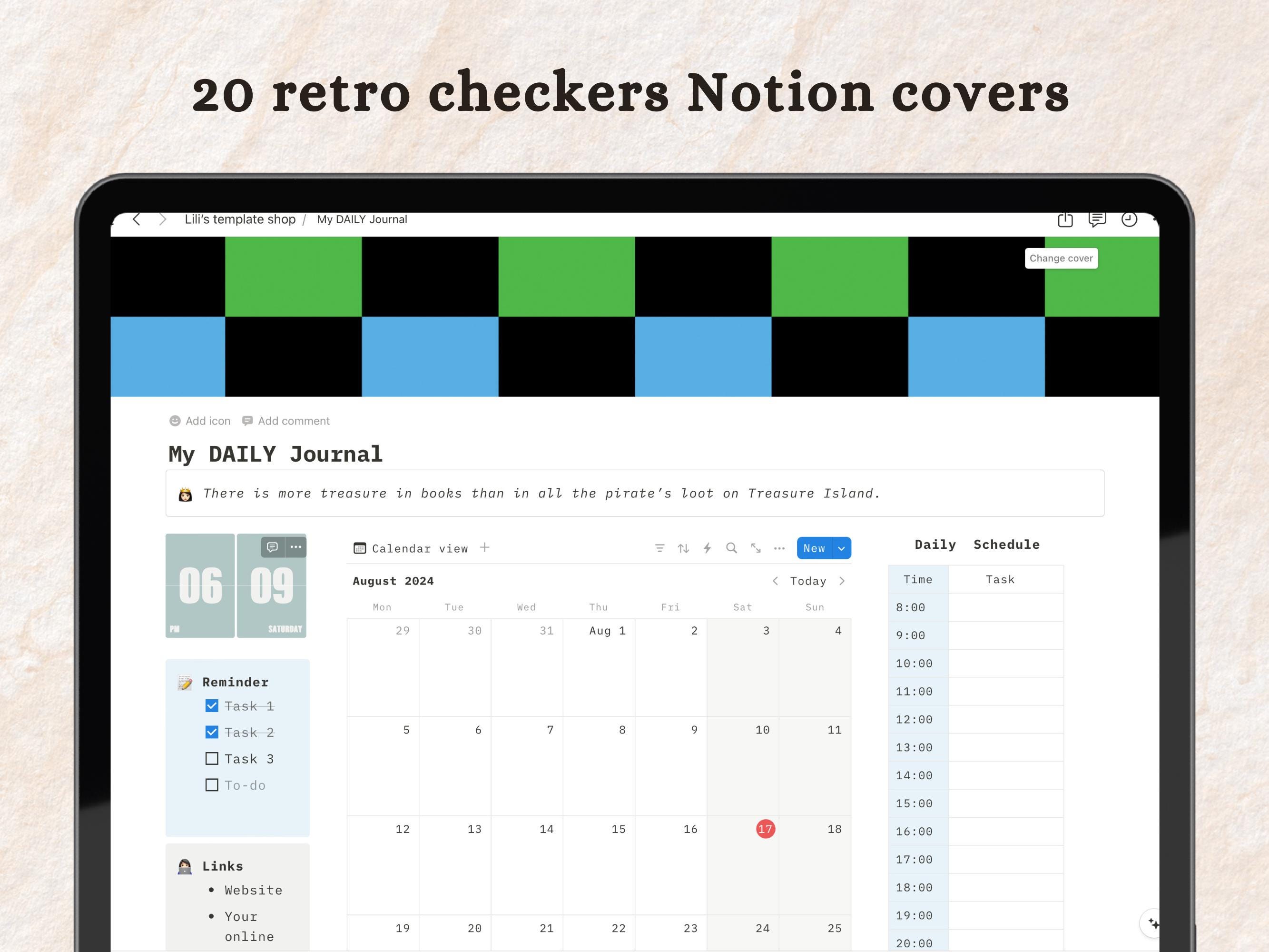 Retro Checkers Notion Covers｜aesthetic Notion｜checker Notion Covers for ...