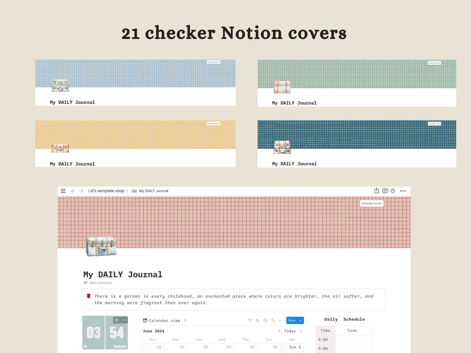 Suitcase Themed Notion Icons | Checker Notion Covers｜notion Icons for ...