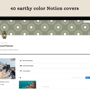 Travel Themed Notion Icons for Notion Travel Planner | Earthy Color ...